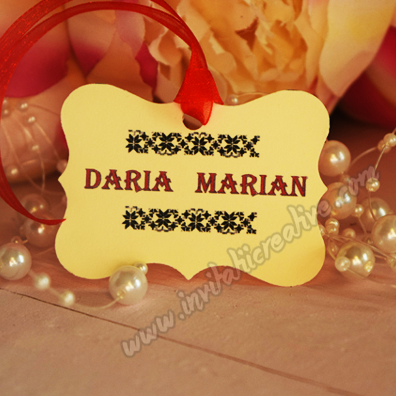 Eticheta cu Model Traditional negru - Invitatii Creative