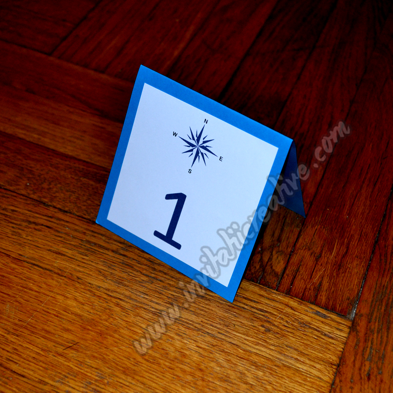 Numar de masa cu motive marine - Invitatii Creative