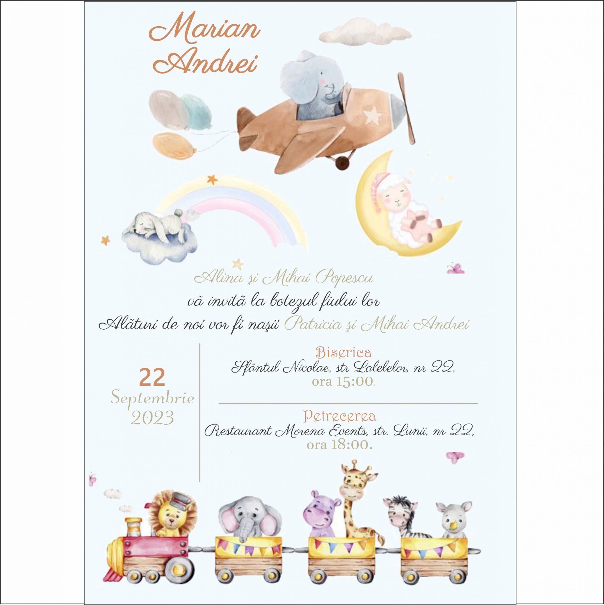 Invitatii Electronice Botez - Invitatii Online - Invitatii Digitale