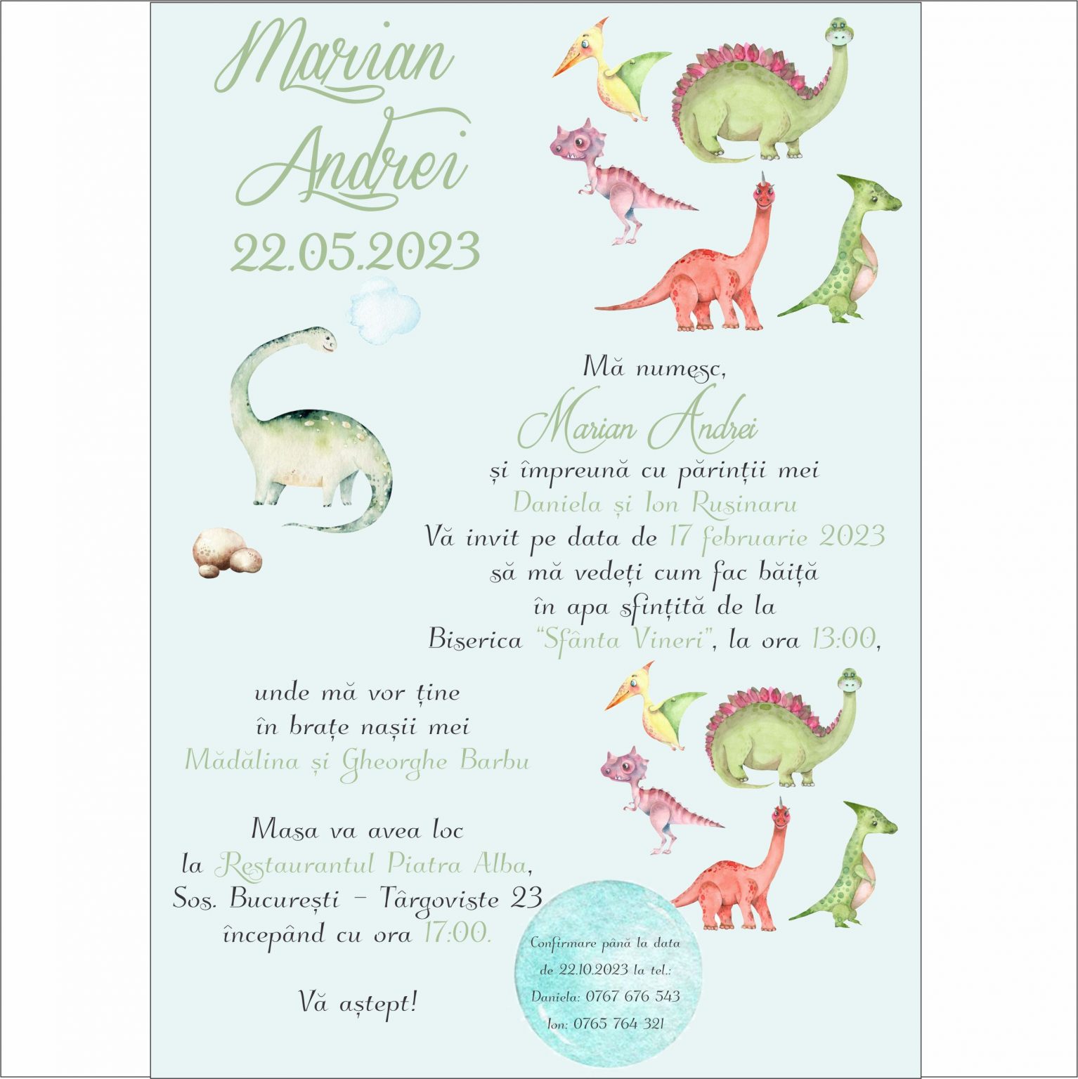 Invitatie Botez Digitala Masinuta Curse Verde - Invitatii Creative