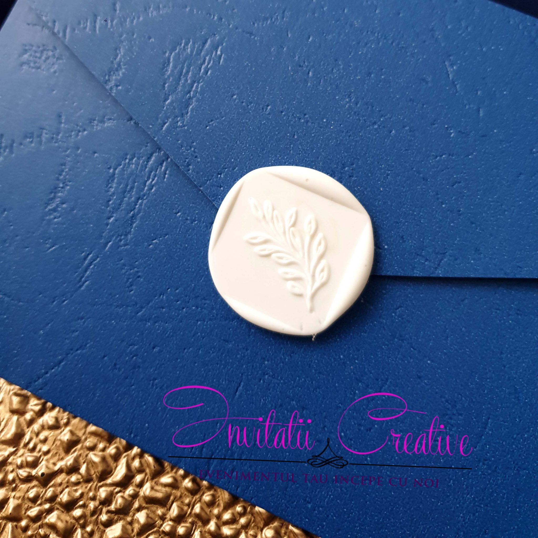 Invitatie de Nunta si Botez Nuante de Albastru Royal