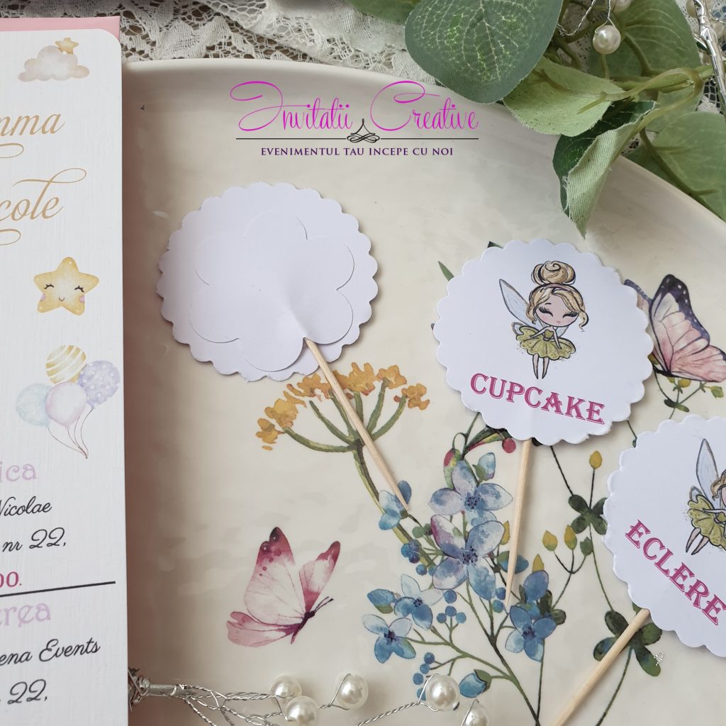 Eticheta CandyBar Botez Zana Eleganta cu fustita verde