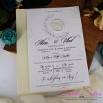 Invitatie de Nunta Eleganta cu Sigiliu si Design Modern Grafic
