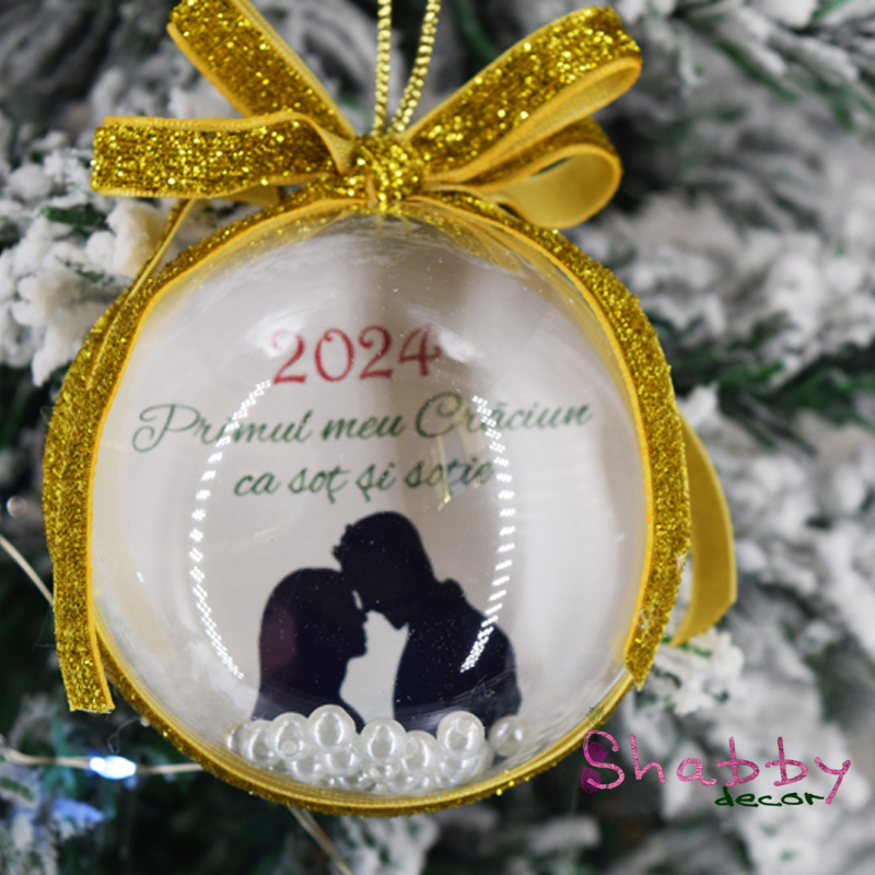 Glob Brad Personalizat Primul Craciun in 2 cu Steluta